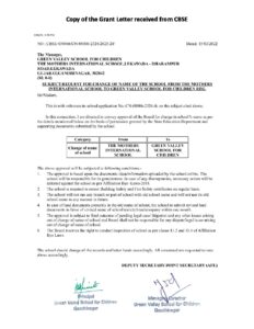 Affiliation Letter | Green Valley School for Children